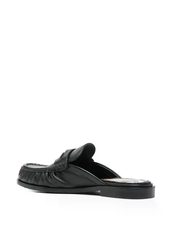 Burberry Leather Cadet Mules With Enamelled Knight Plaque