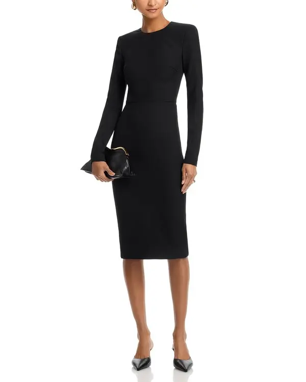 victoria beckham little black dress Victoria Beckham Lace-Trim Ruffled Mini Dress Black Satin & Jersey Siz   Celebrity Owned