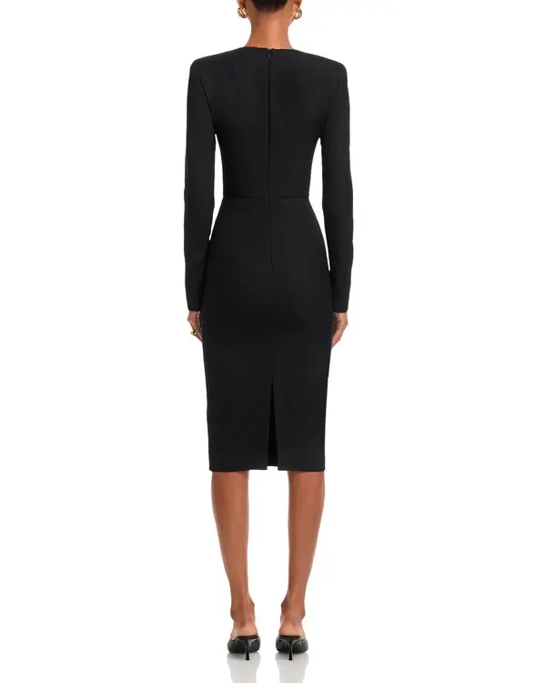 Victoria Beckham Long Sleeve Fitted T-Shirt Dress - Black - 40% Off |  Editorialist