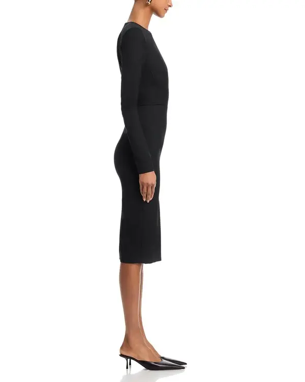 midi t shirt dress long sleeve ARRANGE premium heavyweight T-shirt midi dress in gray heather