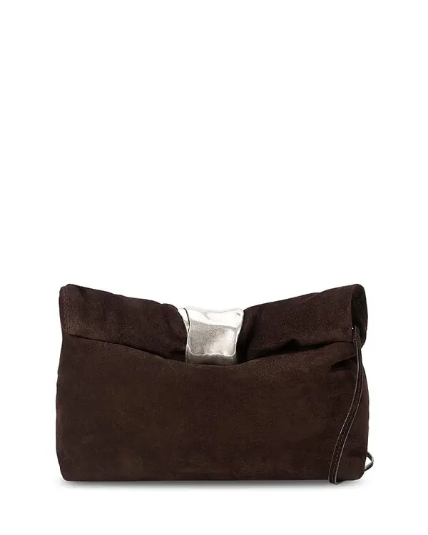 Staud Leather Cuff Clutch - Espresso