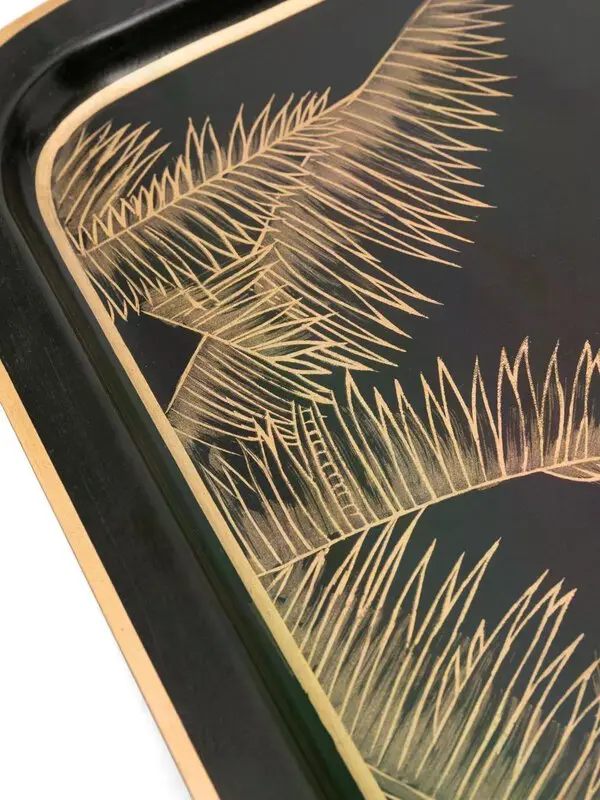 LES-OTTOMANS X Browns Palm Tree-print Iron Tray