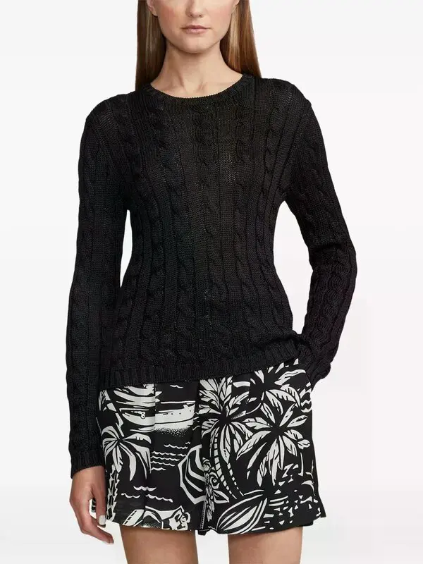 Ralph Lauren Cable-knit Crewneck Sweater - Black