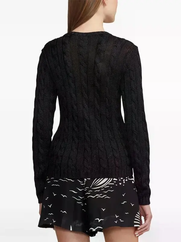 Ralph Lauren Cable-knit Crewneck Sweater - Black