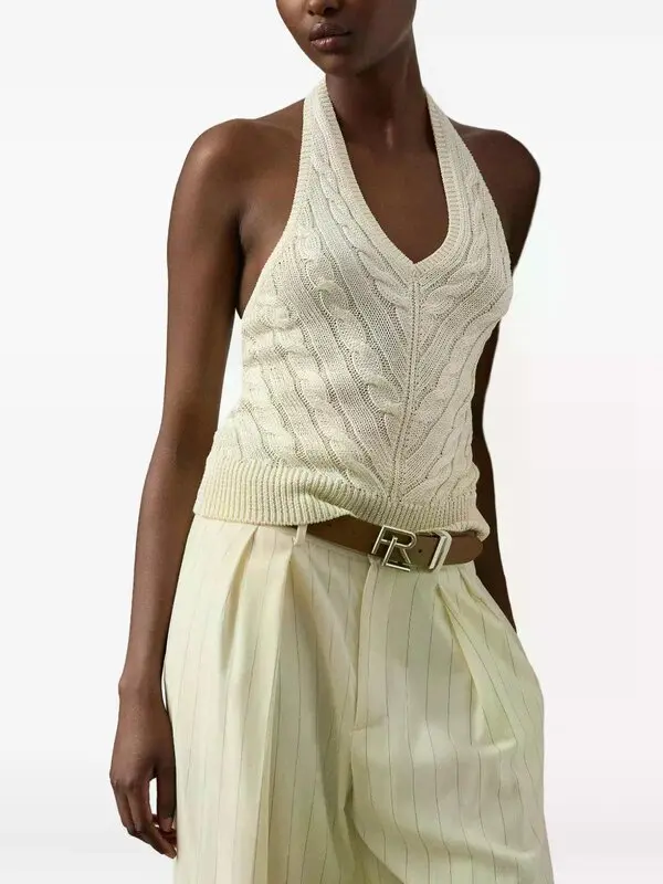 Ralph Lauren Cable-knit Halterneck Vest - Neutrals