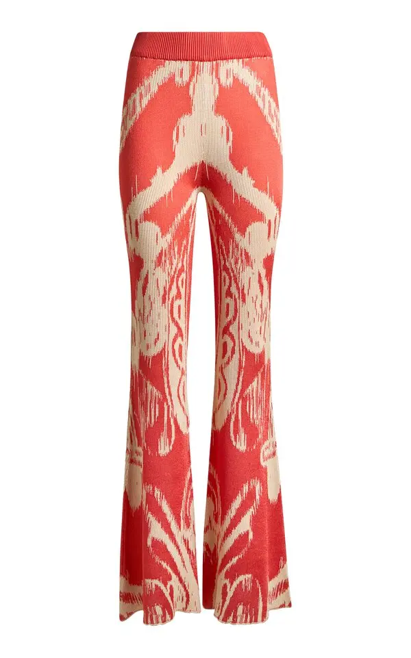 Etro Patterned Knit Flared Pants - Red