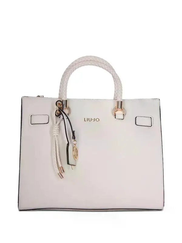 Liu Jo Logo-detail Tote Bag With Braided Top Handle - Neutrals