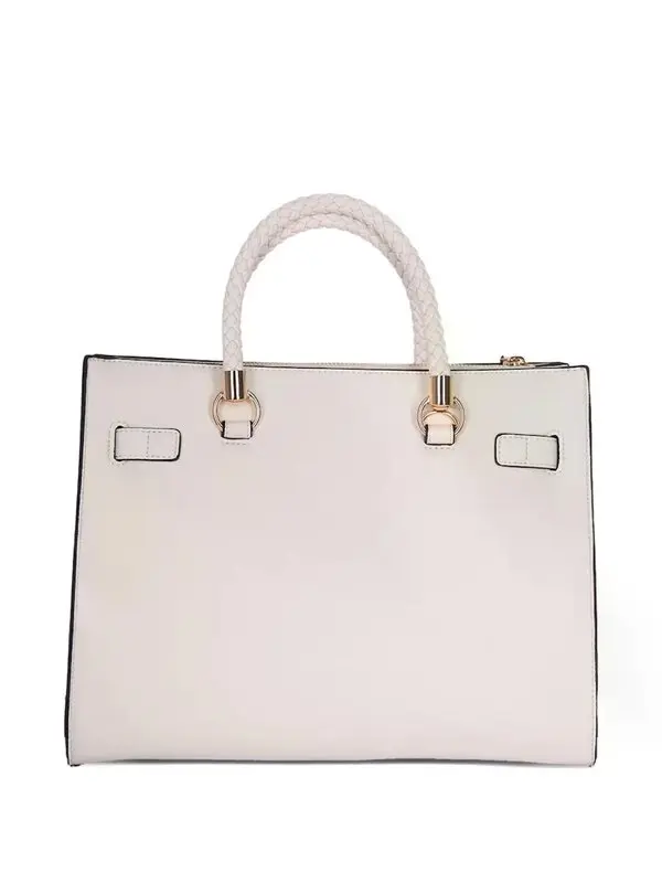Liu Jo Logo-detail Tote Bag With Braided Top Handle - Neutrals
