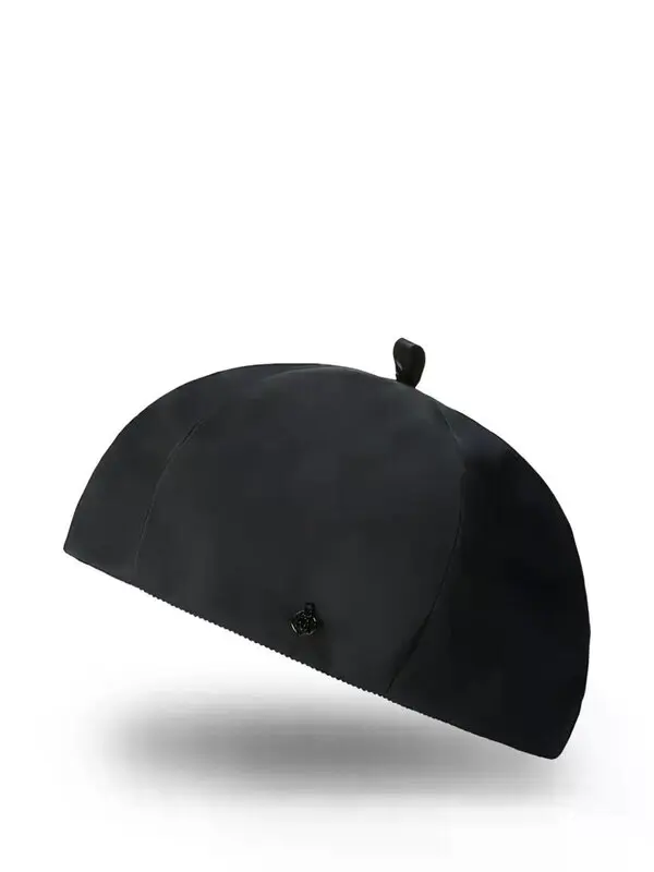 MAISON MICHEL Emy Logo-plaque Beret - Black