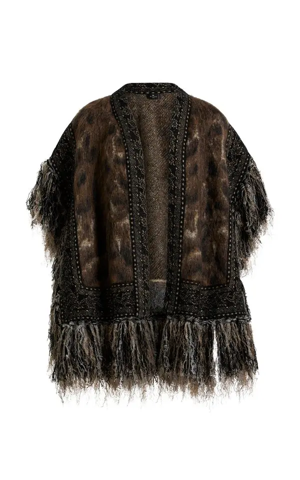 Etro Fringed Knit Cape