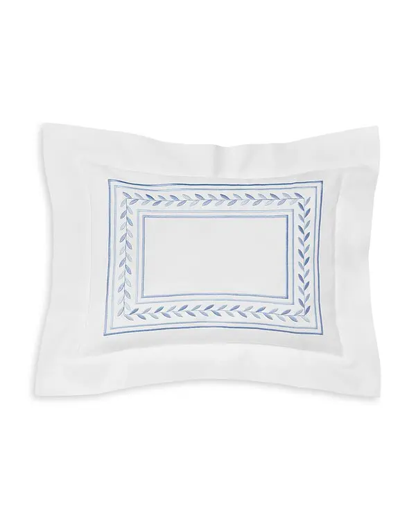 PRATESI Impero Boudoir Sham - White/medium Blue