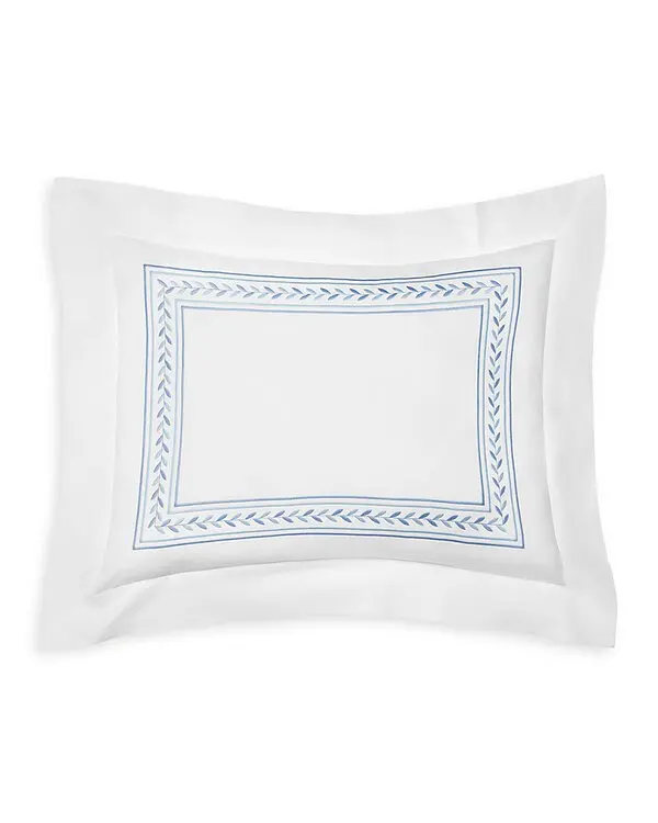 PRATESI Impero Standard Sham - White/medium Blue