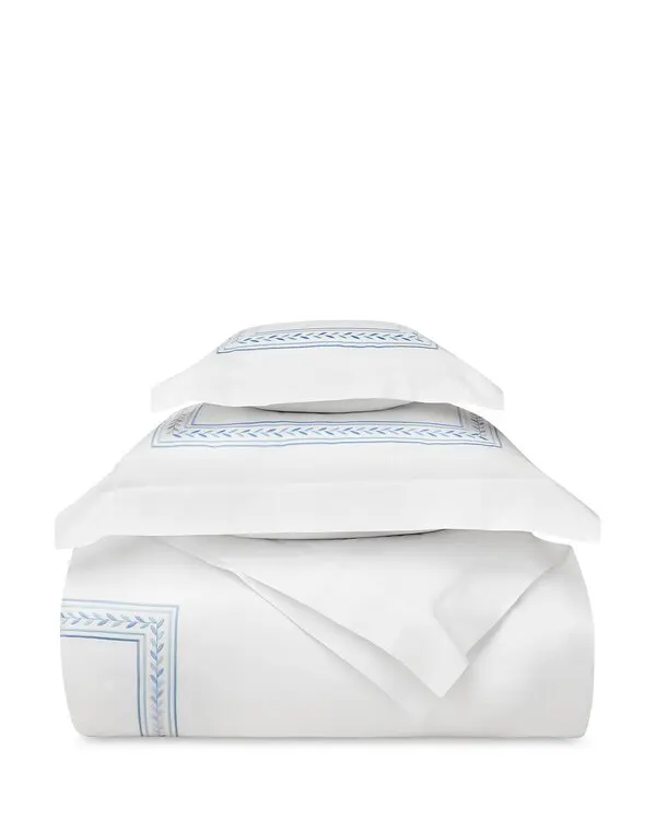 PRATESI Impero Duvet Cover, King - White/medium Blue