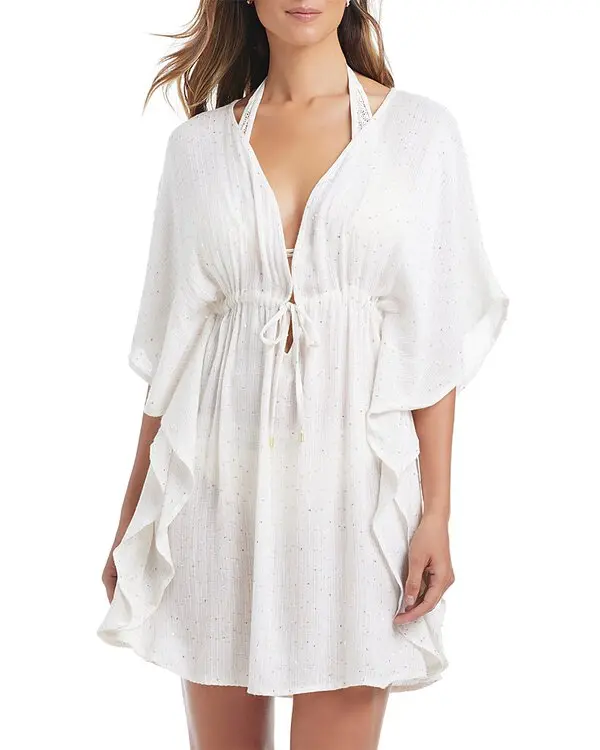 BLEU BY ROD BEATTIE Sequin Tie Front Caftan - White