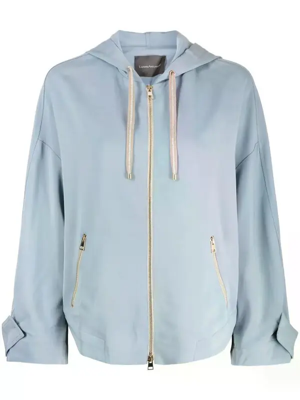 Lorena Antoniazzi Stretch Virgin Wool Hooded Jacket
