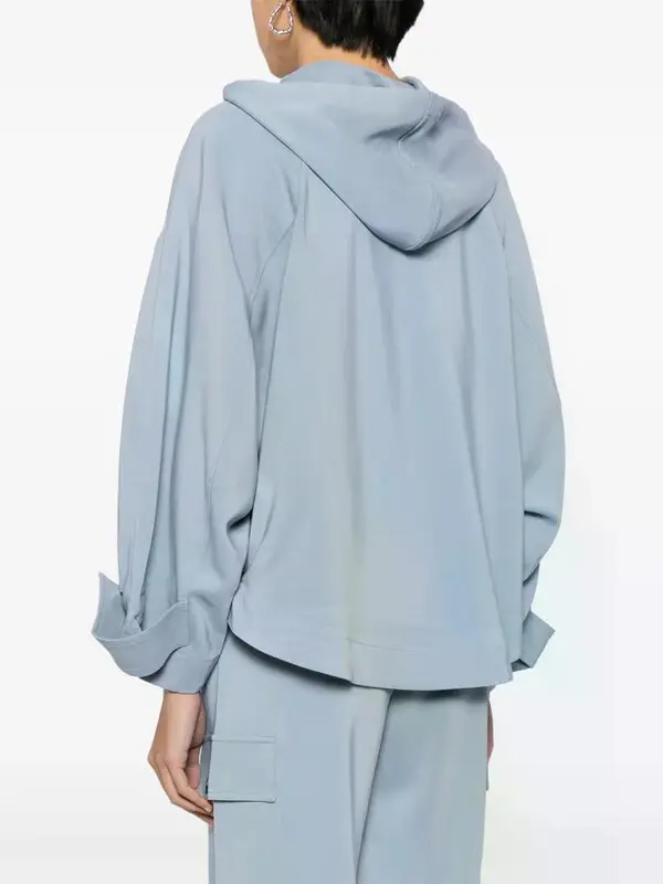 Lorena Antoniazzi Stretch Virgin Wool Hooded Jacket