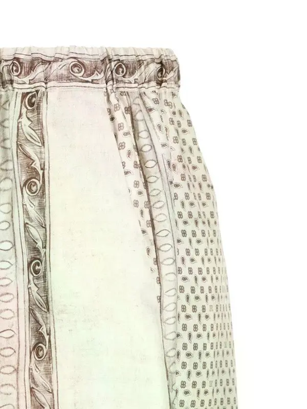 Max Mara Silk Baroque Print Wide Leg Trousers