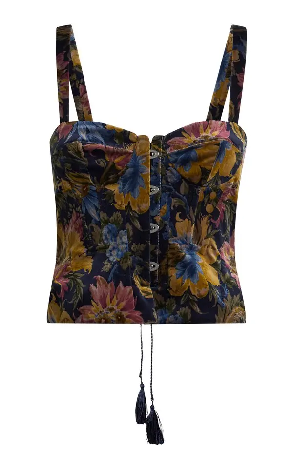 Etro Cotton-blend Corset Top - Floral
