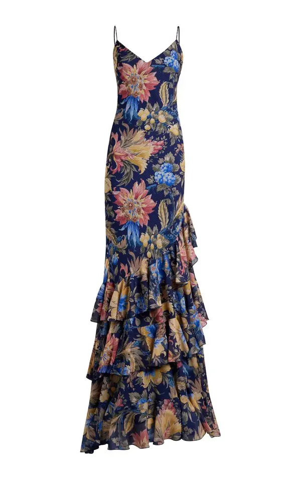 Etro Printed Ruffled Maxi Dress