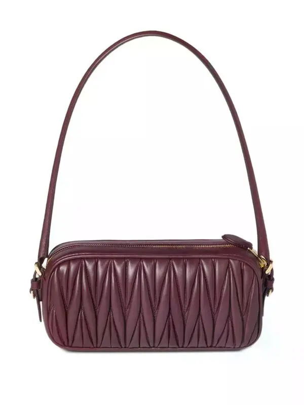 Miu Miu Matelassé Nappa Leather Shoulder Bag - Red