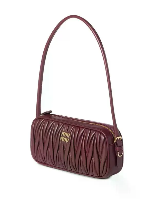Miu Miu Matelassé Nappa Leather Shoulder Bag - Red
