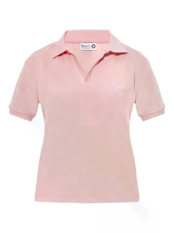 Hunza G Embroidered Logo T-shirt - Pink