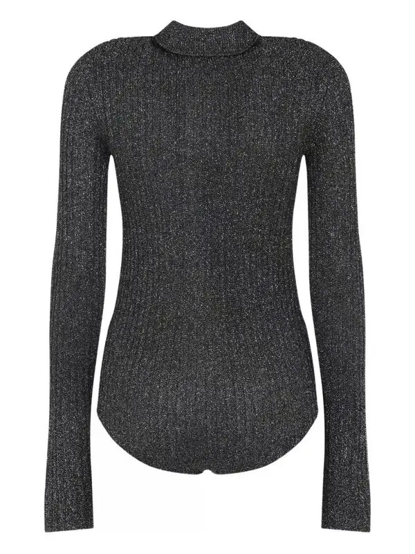 THE FRANKIE SHOP Solana Buttoned Polo Top - Grey