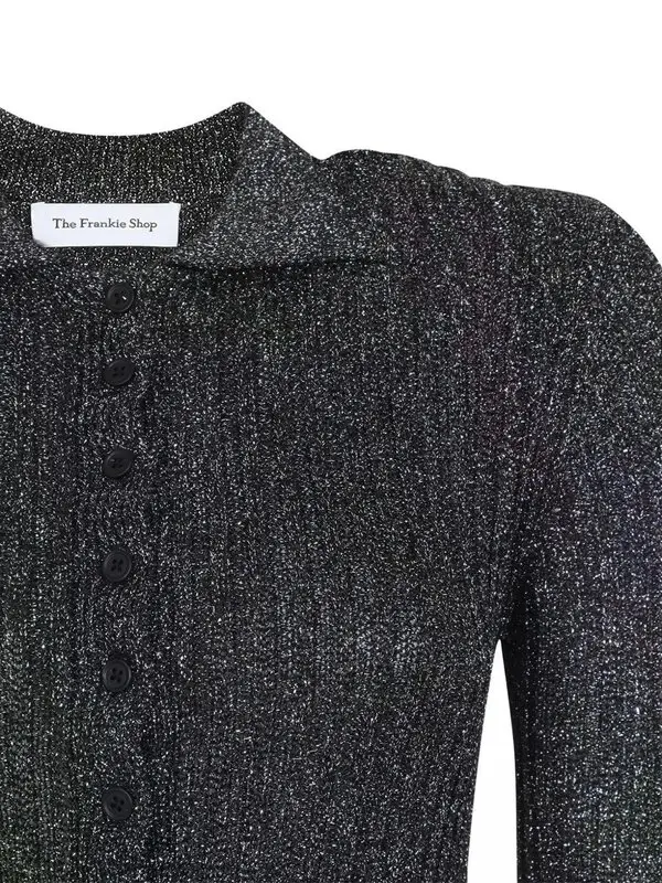 THE FRANKIE SHOP Solana Buttoned Polo Top - Grey