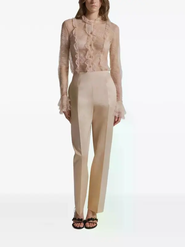 Alberta Ferretti Silk High-waisted Trousers