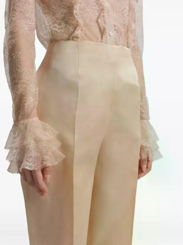 Alberta Ferretti Silk High-waisted Trousers