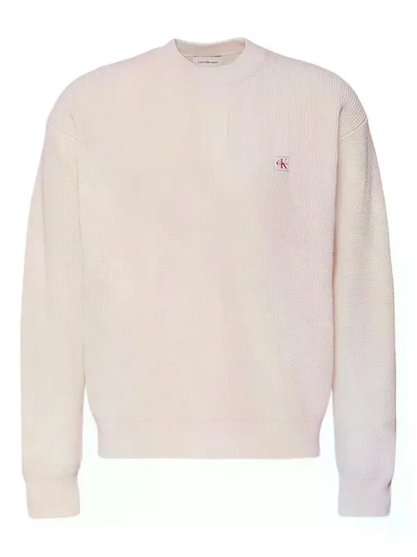 Calvin Klein Logo Crew-neck Sweater - Neutrals