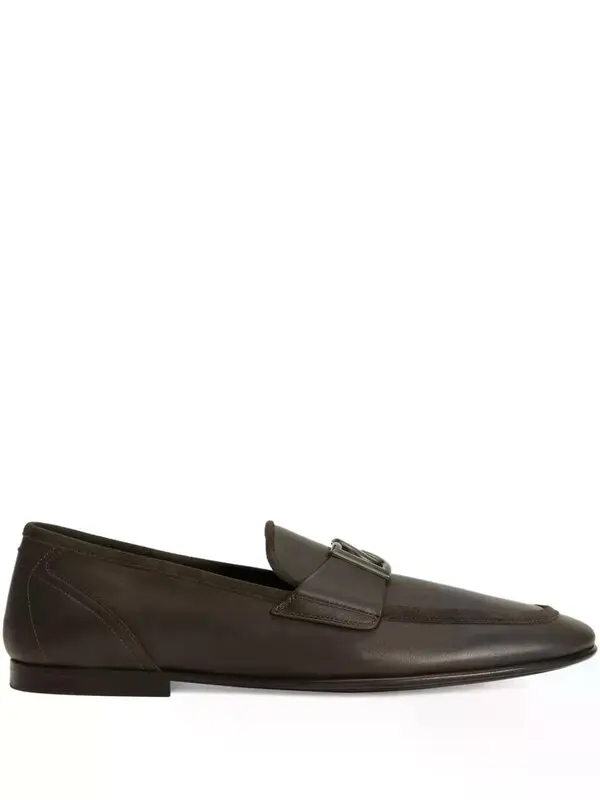 Dolce & Gabbana Logo-plaque Loafers - Brown