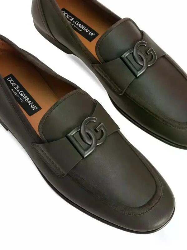 Dolce & Gabbana Logo-plaque Loafers - Brown
