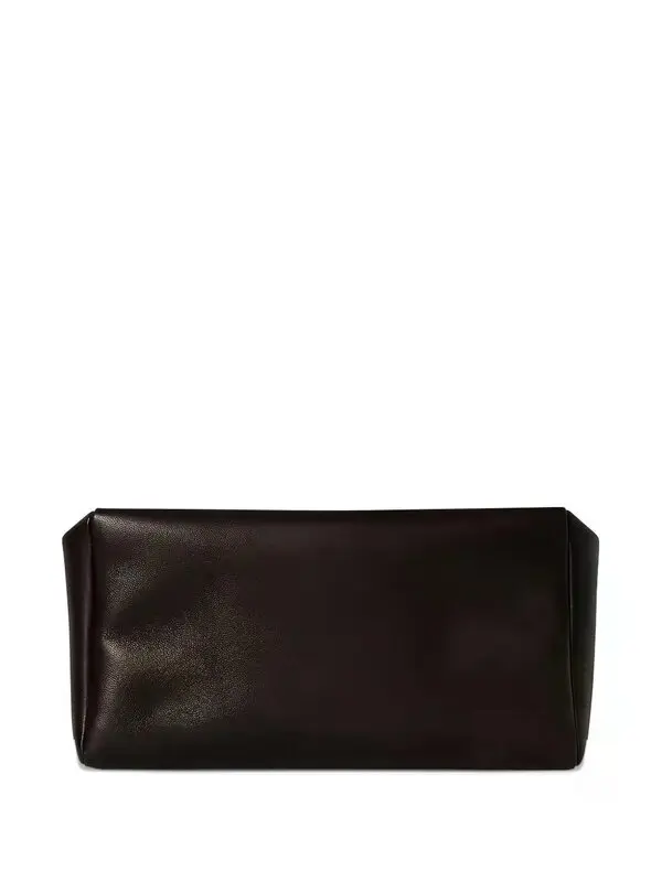 THE ROW Squared Compact Leather Clutch Bag - Brown