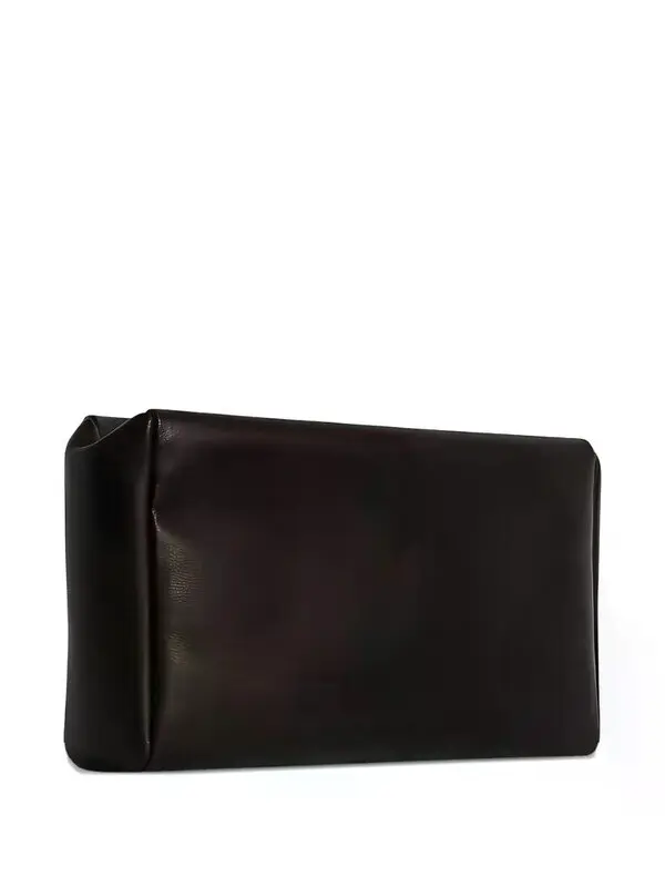 THE ROW Squared Compact Leather Clutch Bag - Brown