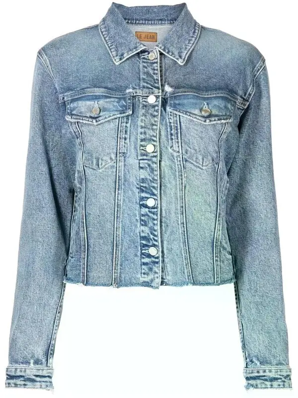 LE JEAN Denim Trucker Jacket - Blue