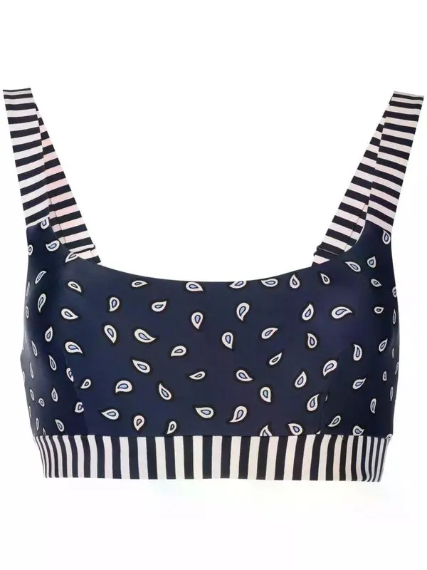 The Upside Nina Paisley-print Sports Bra - Blue