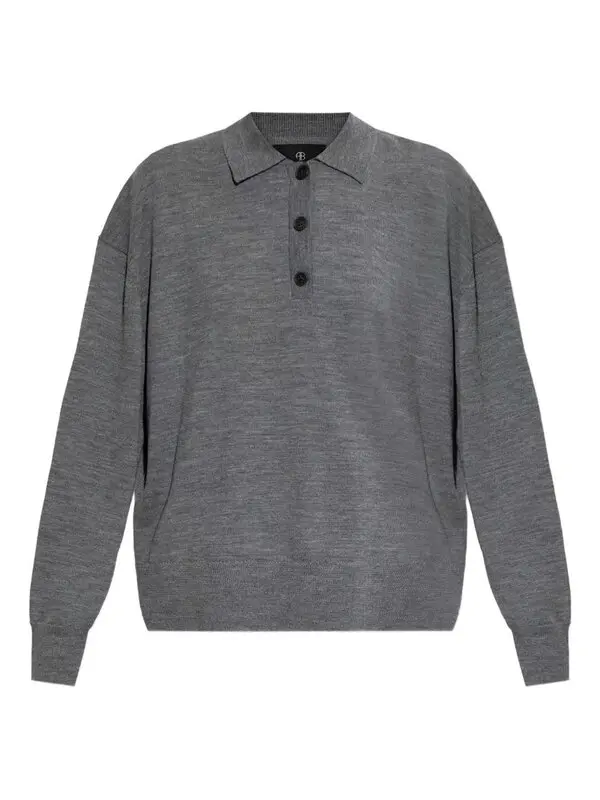 ANINE BING Buttoned Polo Top