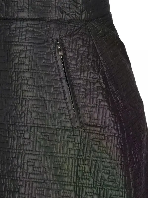 Fendi Logo-pattern Quilted Short Skirt - Black