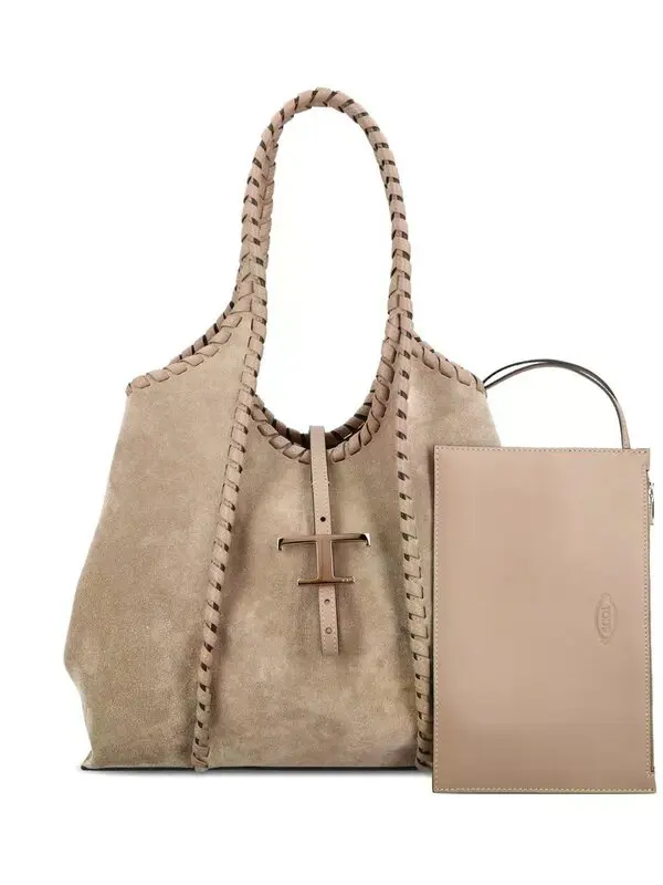 TOD'S T Timeless Medium Tote Bag - Neutrals