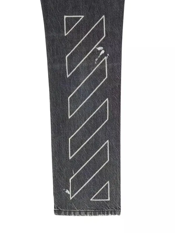 Off-White Diag-stripe Distressed Jeans