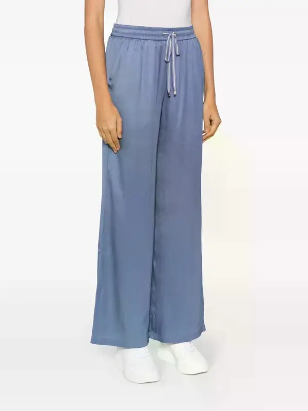 Lorena Antoniazzi Satin Wide-leg Track Pants