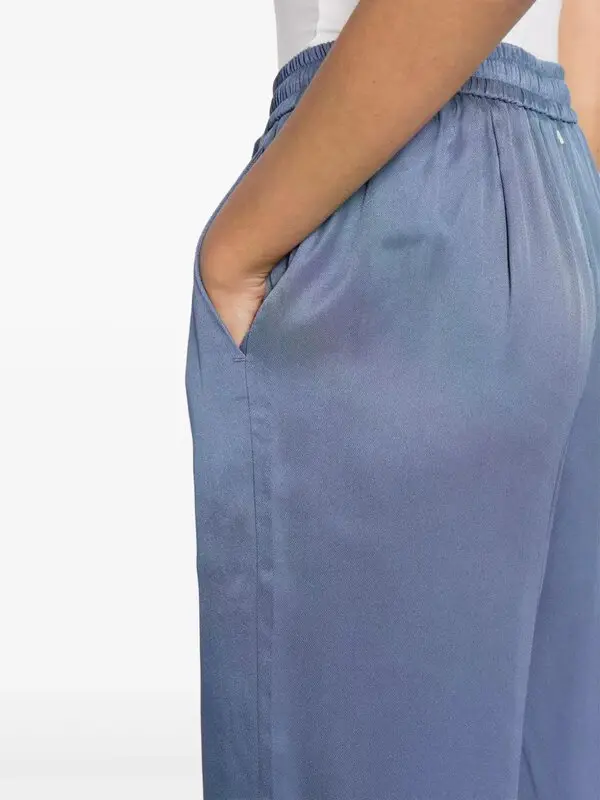 Lorena Antoniazzi Satin Wide-leg Track Pants