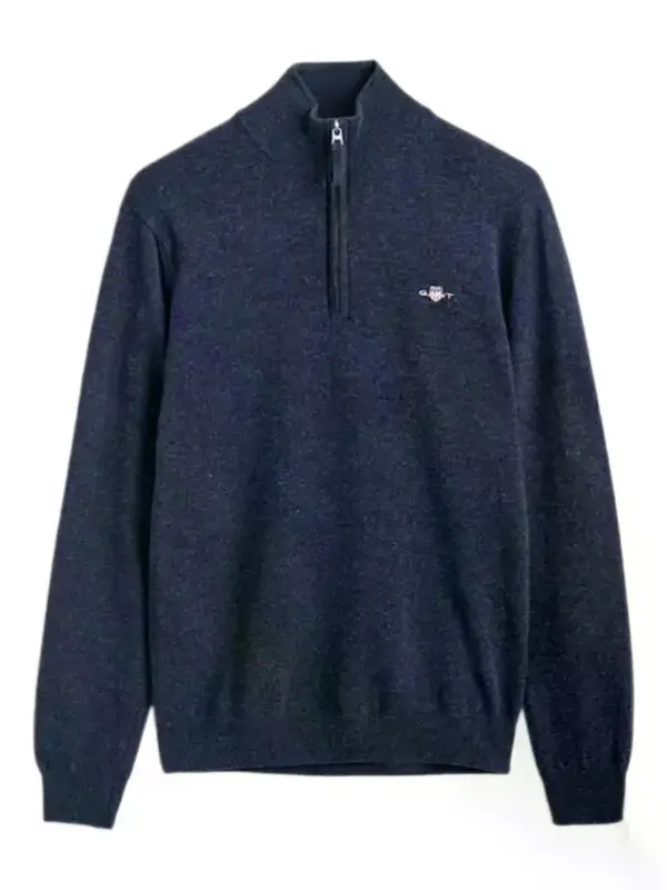 Gant Half-zip Wool Sweatshirt - Blue
