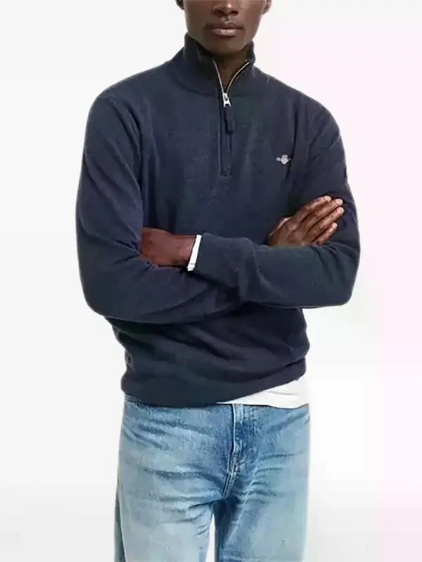 Gant Half-zip Wool Sweatshirt - Blue