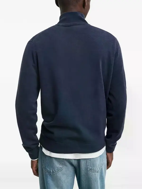 Gant Half-zip Wool Sweatshirt - Blue