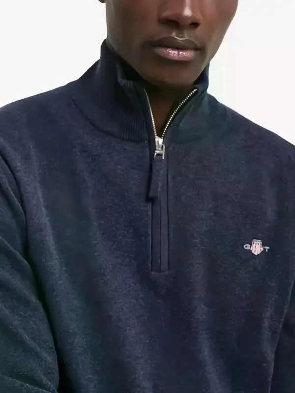 Gant Half-zip Wool Sweatshirt - Blue
