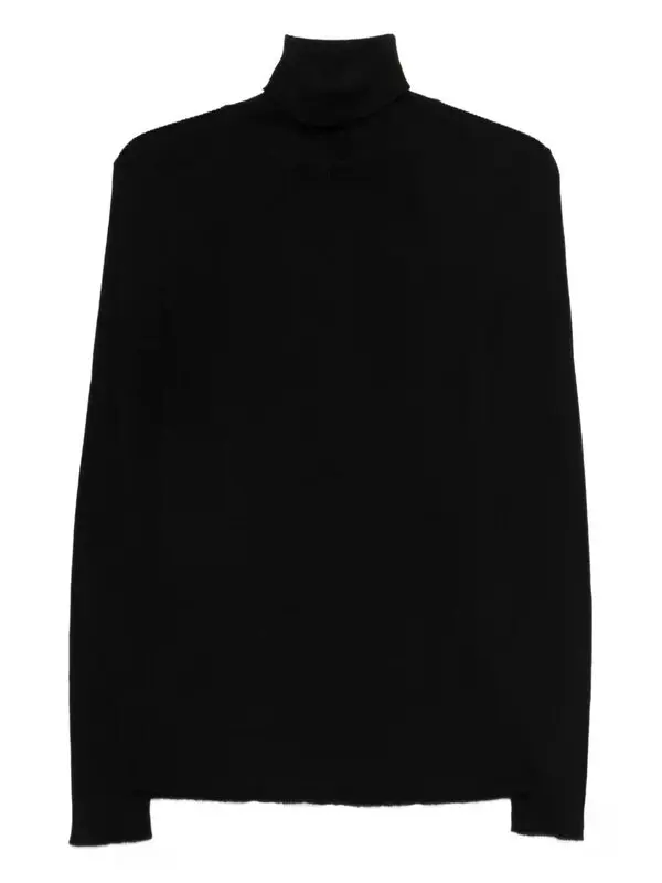 SUNFLOWER Roll-neck Wool Sweater - Black