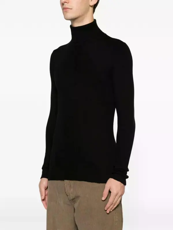 SUNFLOWER Roll-neck Wool Sweater - Black