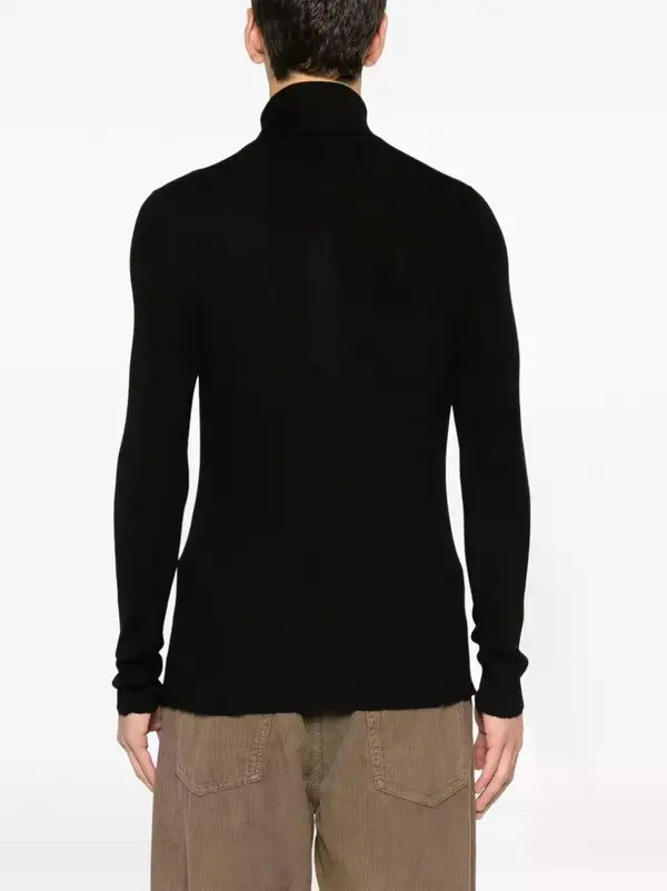 SUNFLOWER Roll-neck Wool Sweater - Black